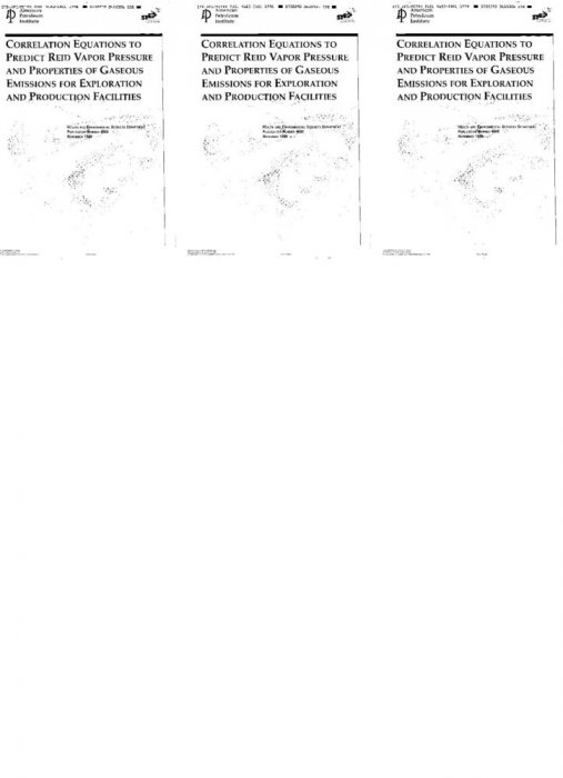 API PUBL 4683-1998 预测勘探和生产设施气体排放物 Reid 蒸气压和特性的相关方程 标准