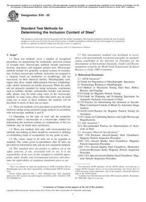 ASTM E45-25 钢中夹杂物含量测定的标准试验方法 标准全文