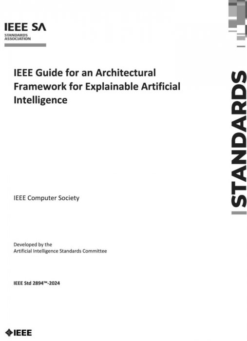 IEEE Std 2894-2024 IEEE 可解释人工智能架构框架指南 标准