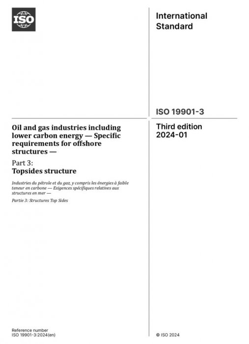 ISO 19901-3:2024 石油和天然气行业 包括低碳能源 标准