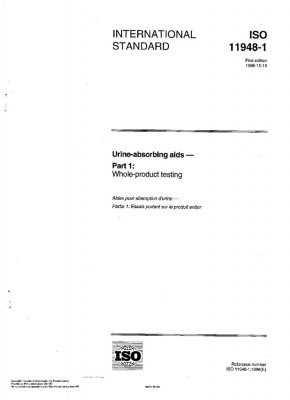 ISO 11948-1:1996 吸尿器材 第1部分:整品检验 标准全文