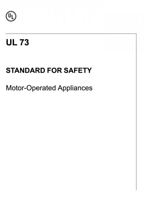 UL 73-2022 电动机驱动装置 标准