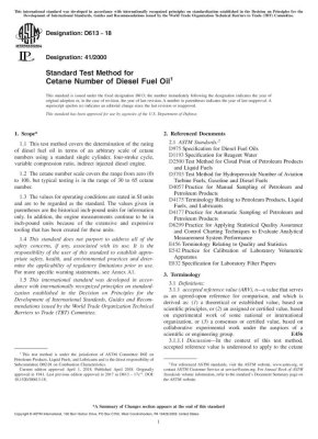 ASTM D613-18 柴油十六烷值的标准试验方法 标准全文