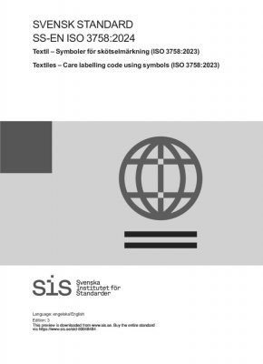 SS-EN ISO 3758:2024 纺织品 使用符号的护理标签代码（ISO 3758:2023） 标准全文