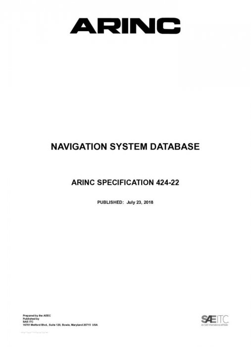 ARINC 424-2018 航空系统数据库1975包括附录1到16,被ARINC 424-17取代 标准