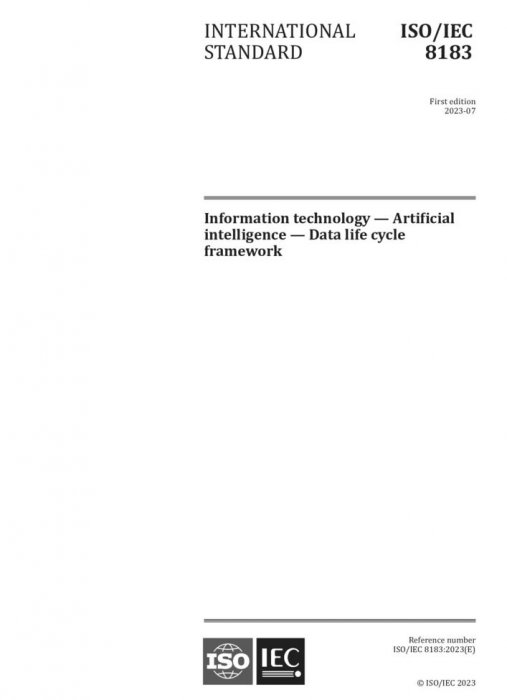 ISO/IEC 8183:2023 信息技术 人工智能 数据生命周期框架 标准