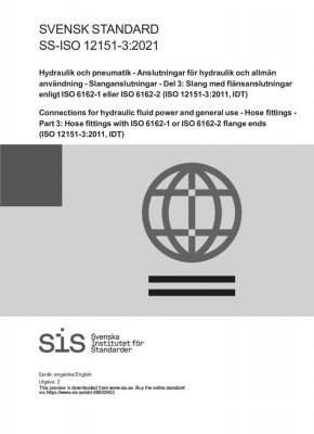 SS-ISO 12151-3:2021 液压流体动力和一般用途的连接 软管接头 第3部分：带有 ISO 6162-1 或 ISO 6162-2 ...