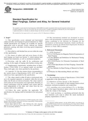 ASTM A668/A668M-23 一般工业用碳素钢和合金钢锻件标准规范 标准全文