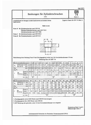 DIN 74-2:1971 沉孔 标准全文