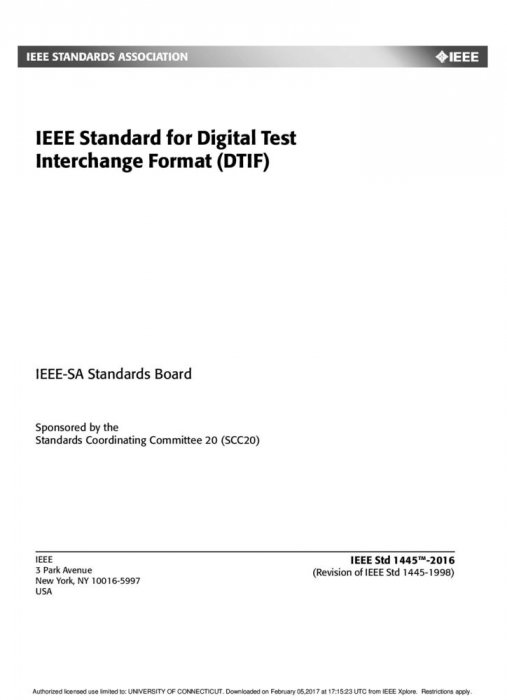 IEEE Std 1445-2016 IEEE 数字测试交换格式（DTIF）标准 标准