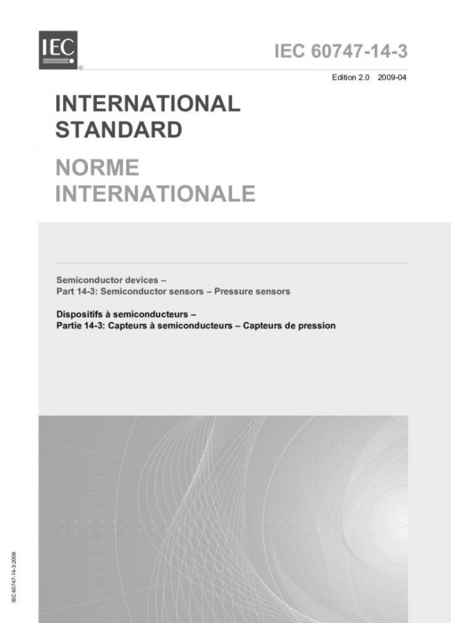 IEC 60747-14-3:2009 半导体器件.第14-3部分:半导体敏感器.压力敏感器 标准