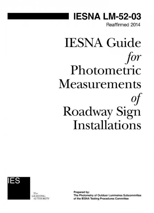 IESNA LM-52-03(2014) 道路标识安装用光度测量指南 标准