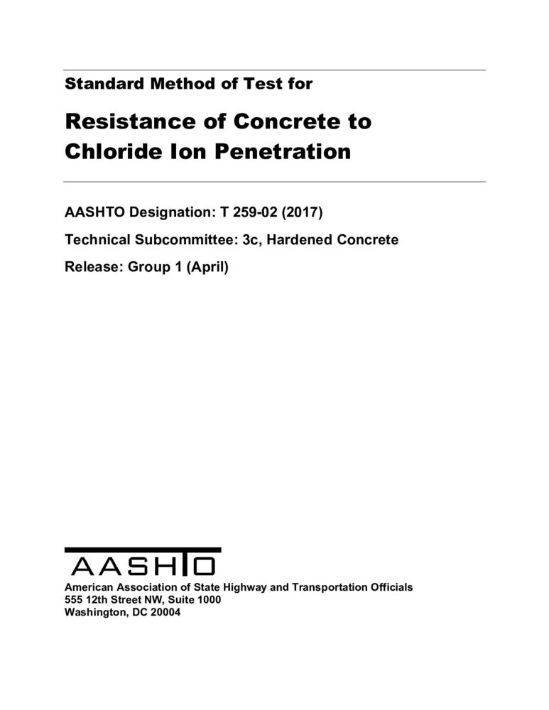 AASHTO T 259-2002(R2017) AASHTO T 259-2002(R2017) 标准全文