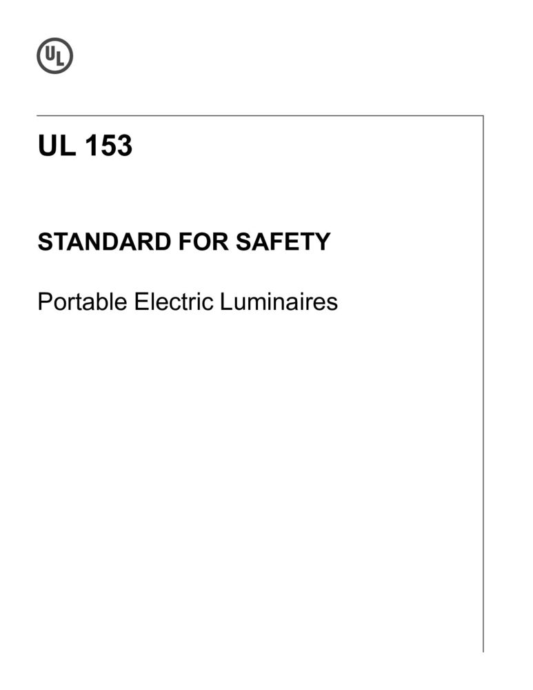 UL 153-2021 可移动式电动灯具安全标准 标准全文