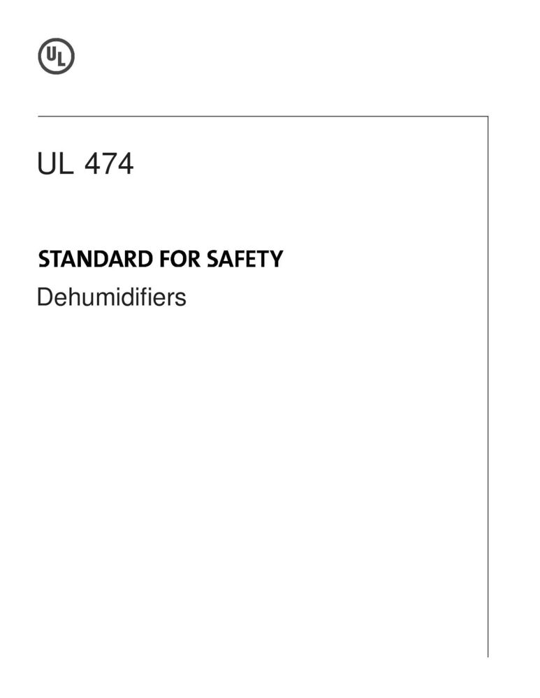 UL 474-2015 UL 安全除湿机标准（第十版） 标准全文