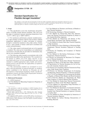 ASTM C1728-25 柔性气凝胶绝缘标准规范 标准全文