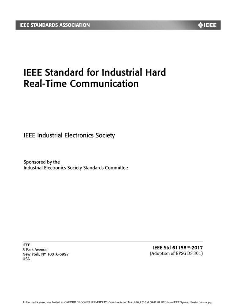 IEEE Std 61158-2017 工业硬实时通信的 IEEE 标准 标准全文