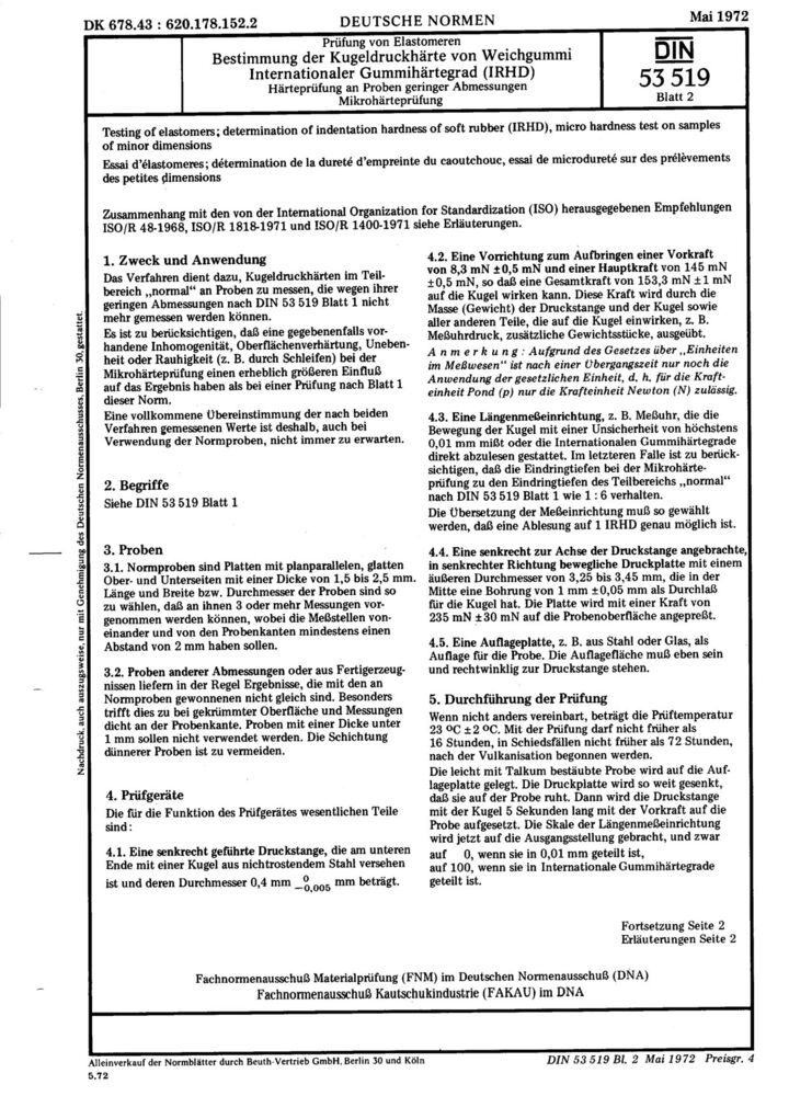 DIN 53519-2:1972 德国标准化规范 标准全文