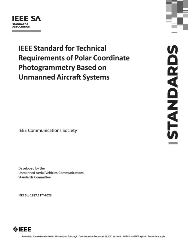 IEEE Std 1937.11-2023 IEEE基于无人机系统的极坐标摄影测量技术要求标准 标准全文