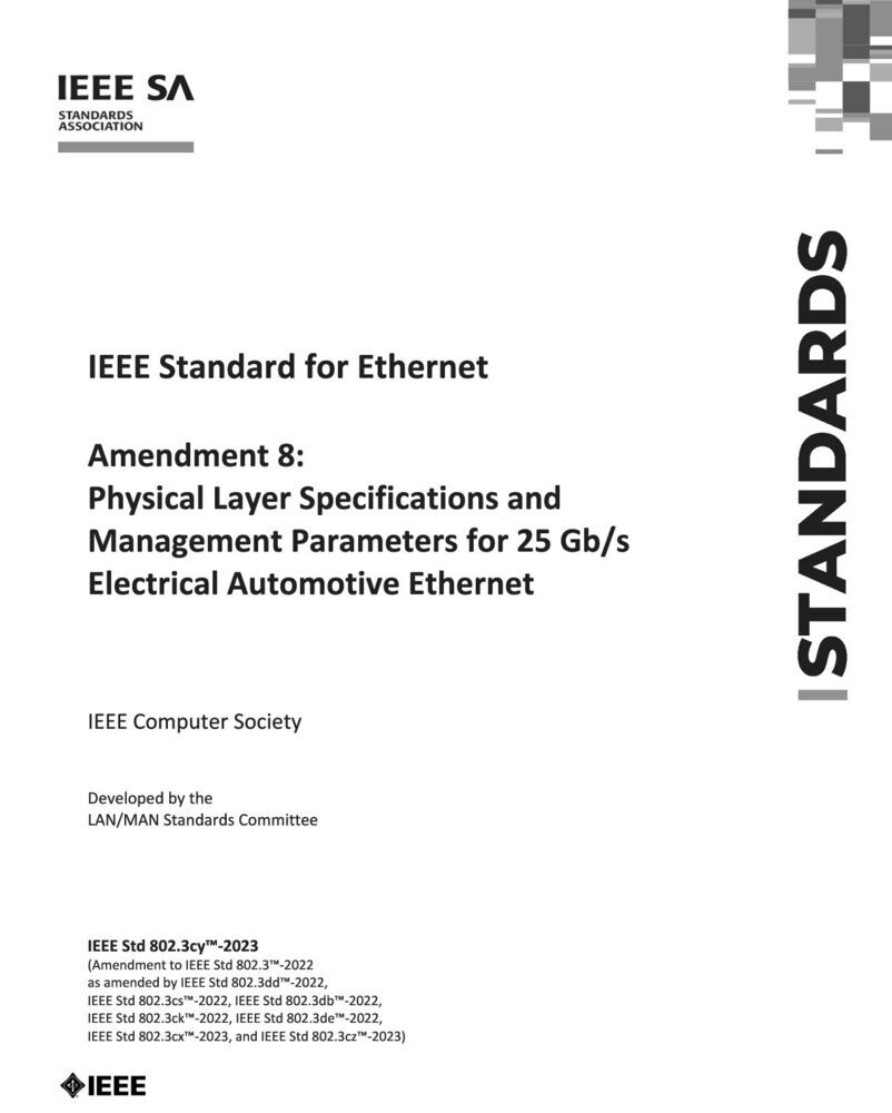 IEEE 802.3cy-2023 IEEE 标准以太网修正案 8：25 Gb/s 的物理层规范和管理参数 电气汽车以太网 标准全文